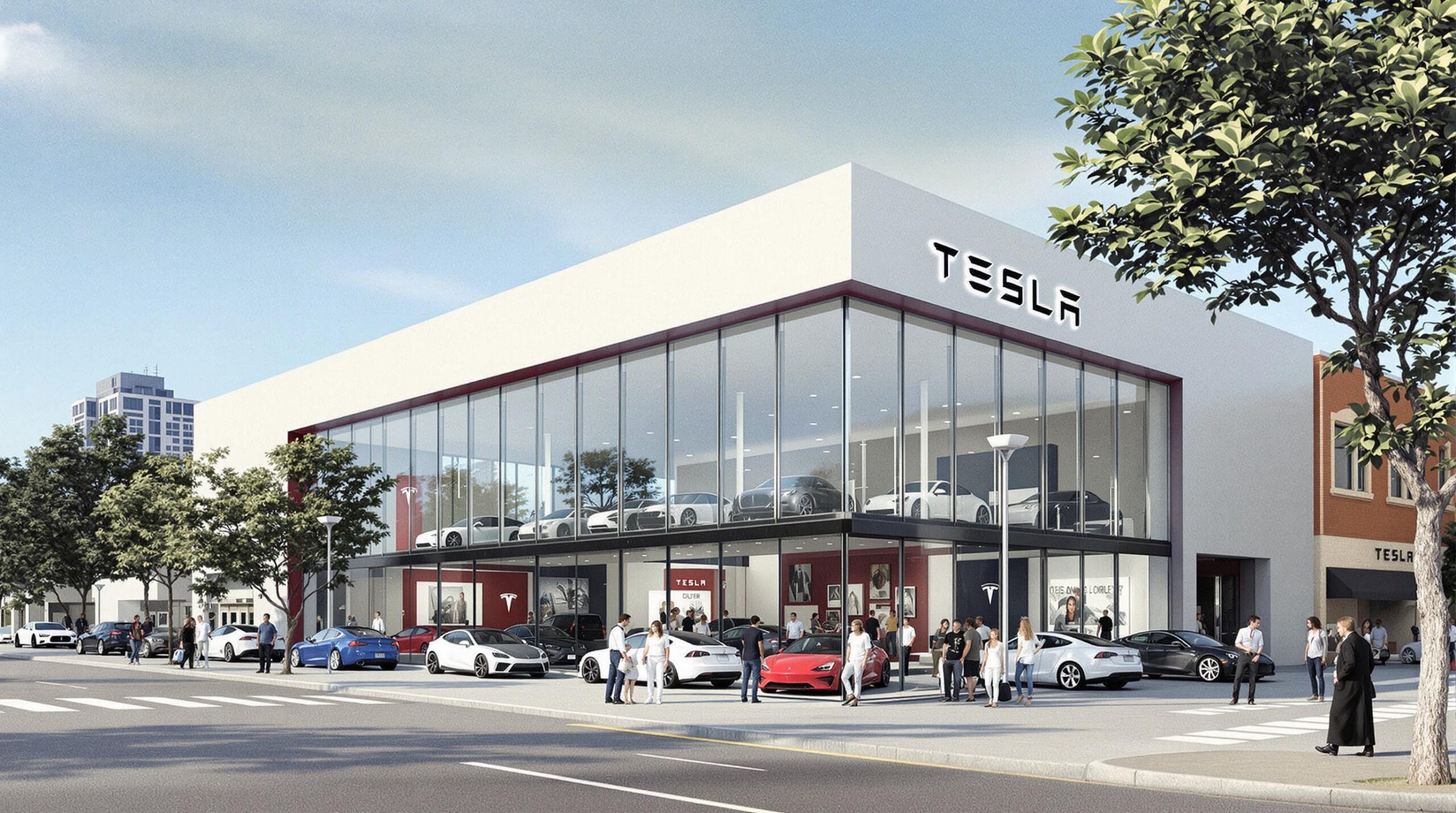 Une concession Tesla voit le jour sur l'avenue centrale